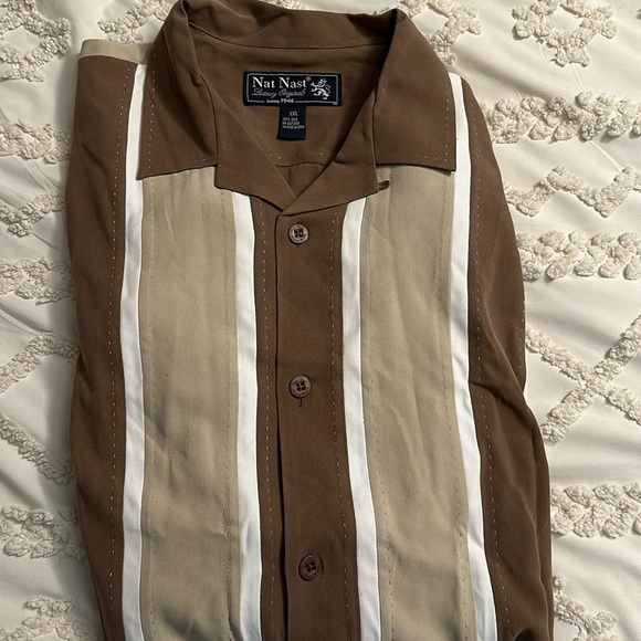 Nat Nast | Shirts | Nat Nast Mens Silk Button Down Shirt Luxury ...